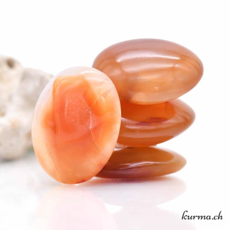 Galet Cornaline Agate Sardoine • Kurma.ch • Lithothérapie