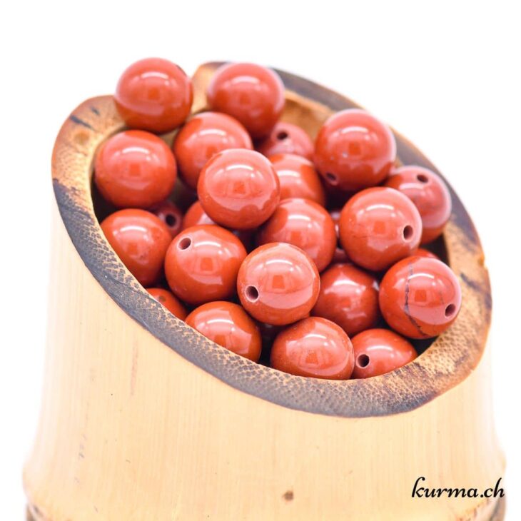 Perles Jaspe rouge 8mm • Acheter en ligne