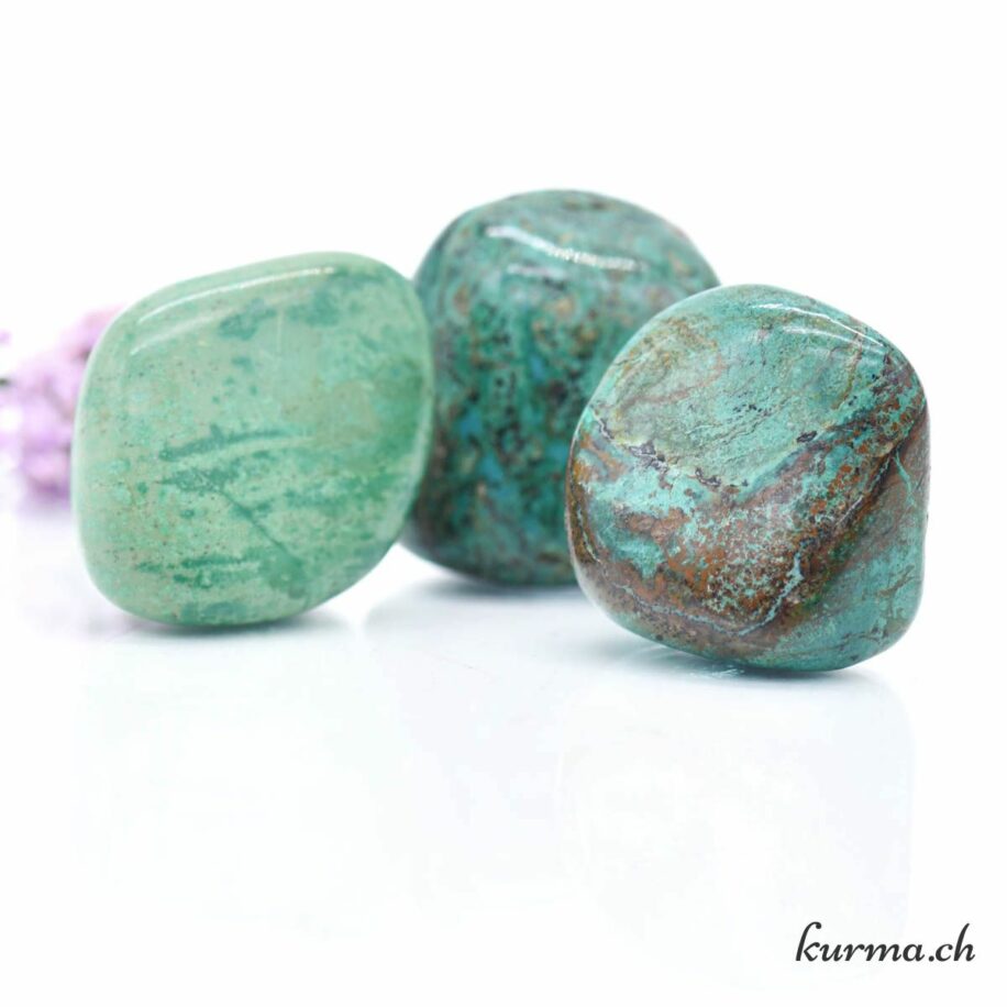 Eilat Stone (Chrysocolle-Malachite-Turquoise-Azurite) - Pierre roulée ...