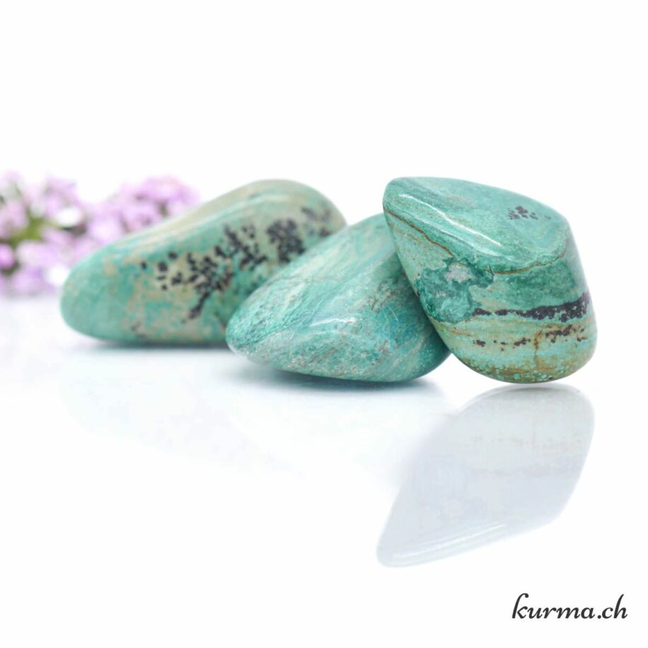 Eilat Stone (Chrysocolle-Malachite-Turquoise-Azurite) - Pierre roulée ...