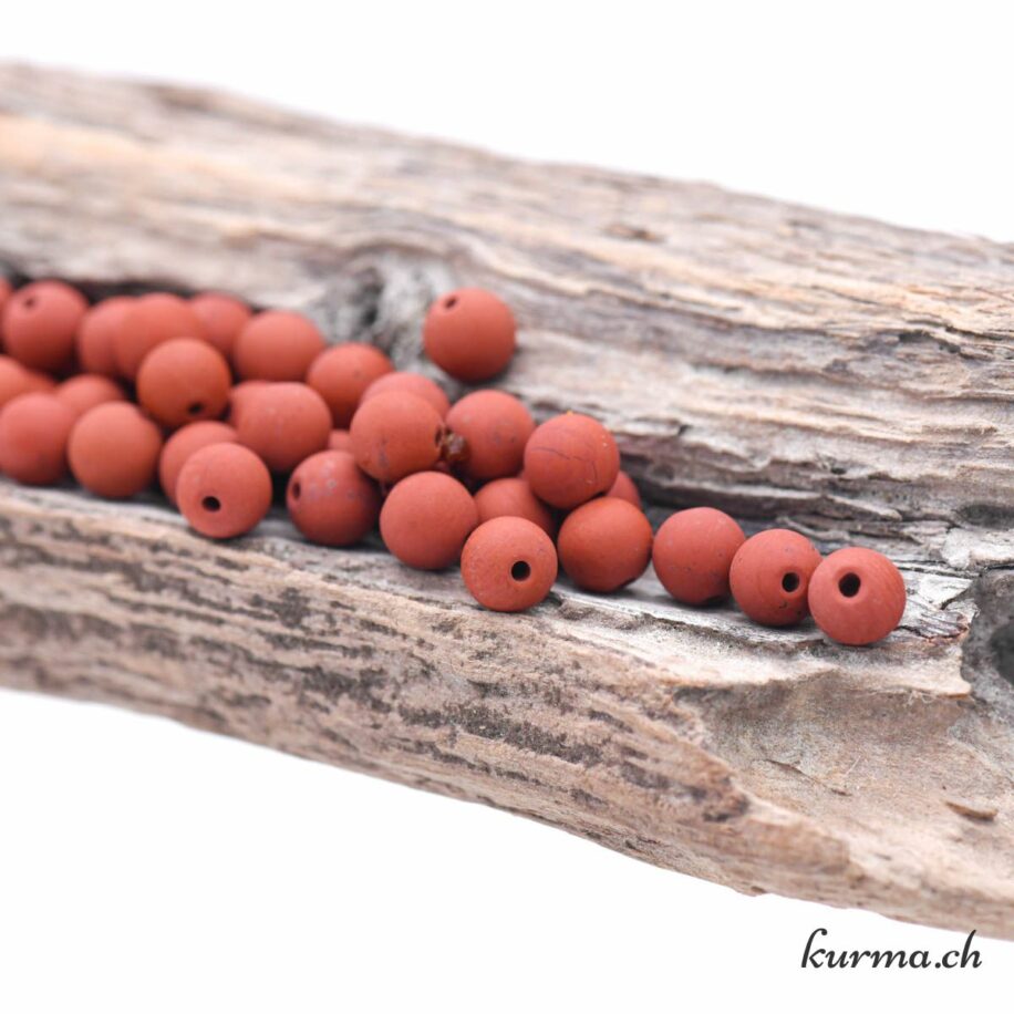 Perles Jaspe rouge mat 6mm • Acheter en ligne