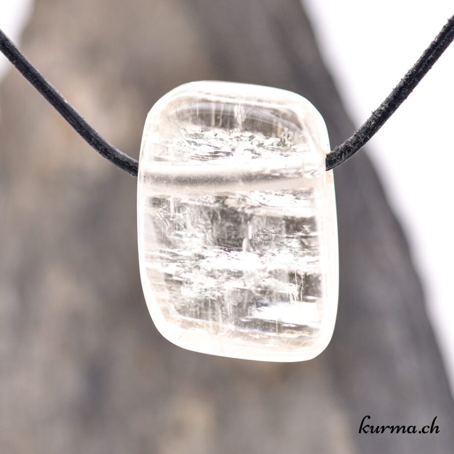 Calcite jaune 'citron' - Bijou en pierre roulée - N°8516.3 • Kurma.ch