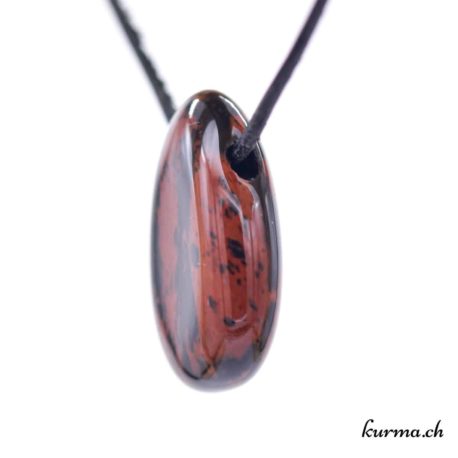 Obsidienne acajou bijou en pierre percée - N°7896.5 • Kurma.ch