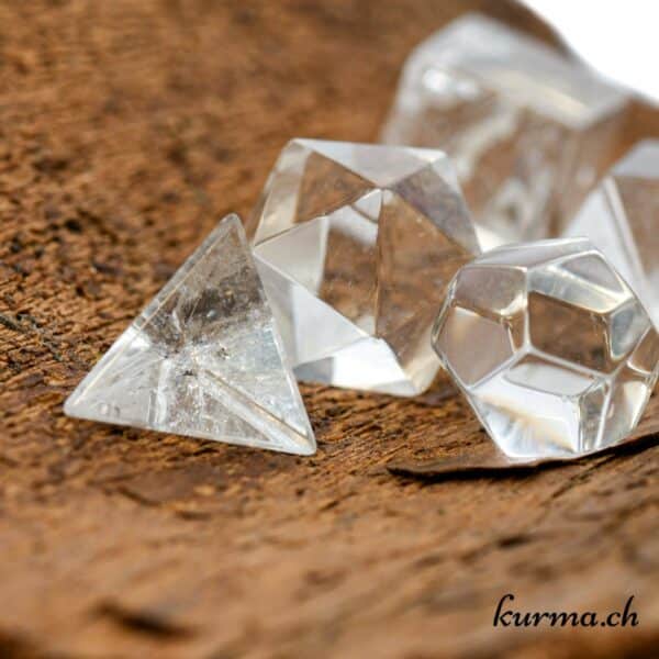 Solides de Platon Cristal de roche • Géométrie sacrée