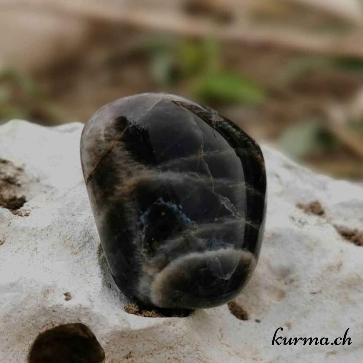 Pierre de lune noire • Kûrma • Lithothérapie • Minéraux