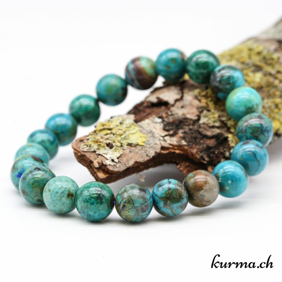 Bracelet Chrysocolle 10mm • Kûrma • Lithothérapie