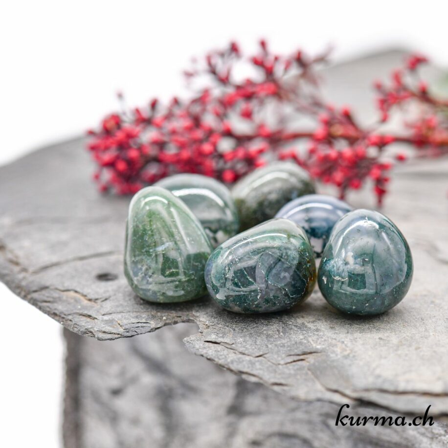 Agate mousse verte roulée • Achat en ligne• Kûrma