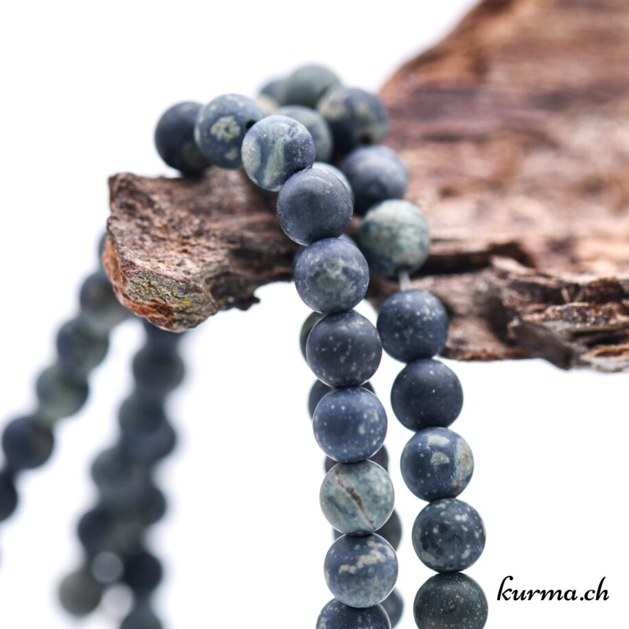 Perles Eldarite Kambaba mate 4mm • Kûrma lithothérapie (NE)