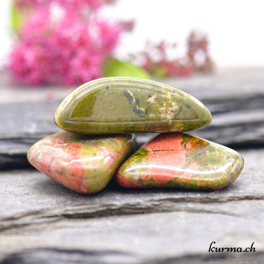 Unakite pierre roulée taille S • Kûrma lithothérapie