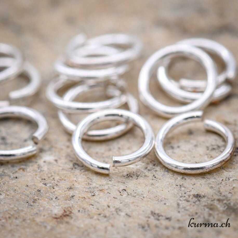 Anneau ouvert 8x1mm en argent 925 rhodié • Kurma.ch