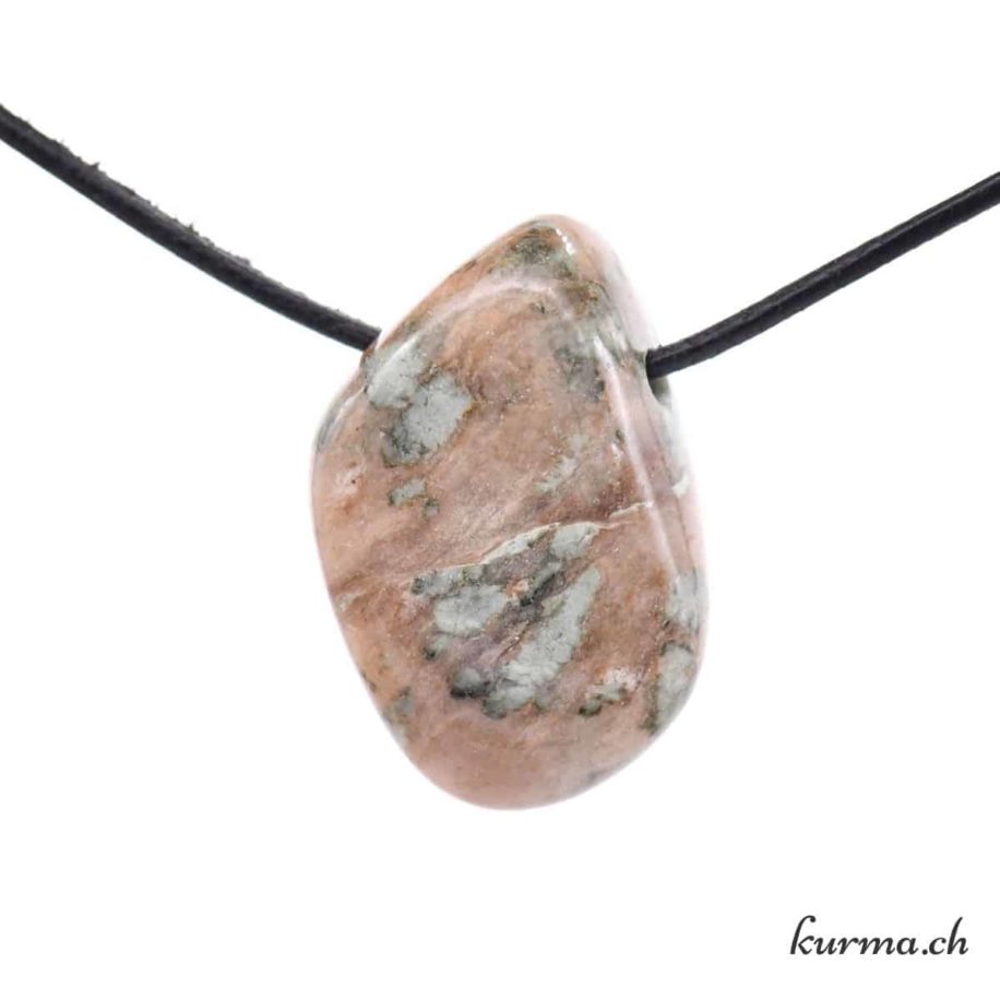 Nundérite - Épidote et Quartz collier en pierre percée - N°10534.9 ...
