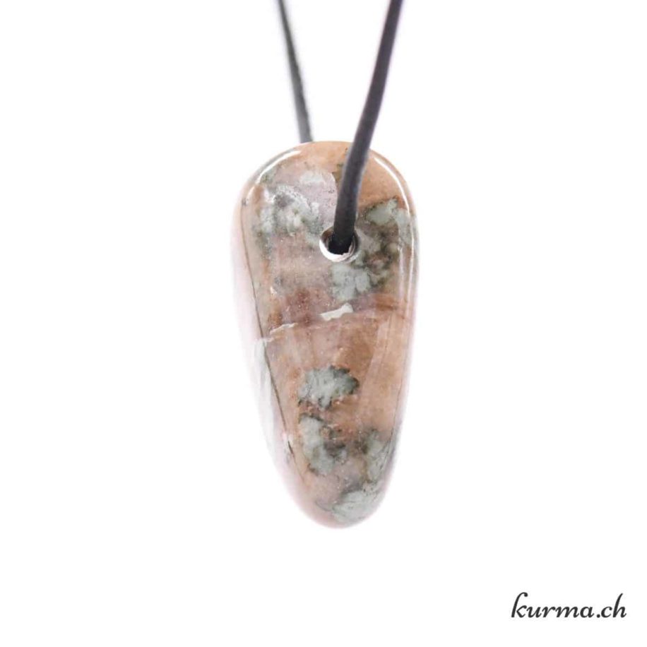 Nundérite - Épidote et Quartz collier en pierre percée - N°10534.9 ...