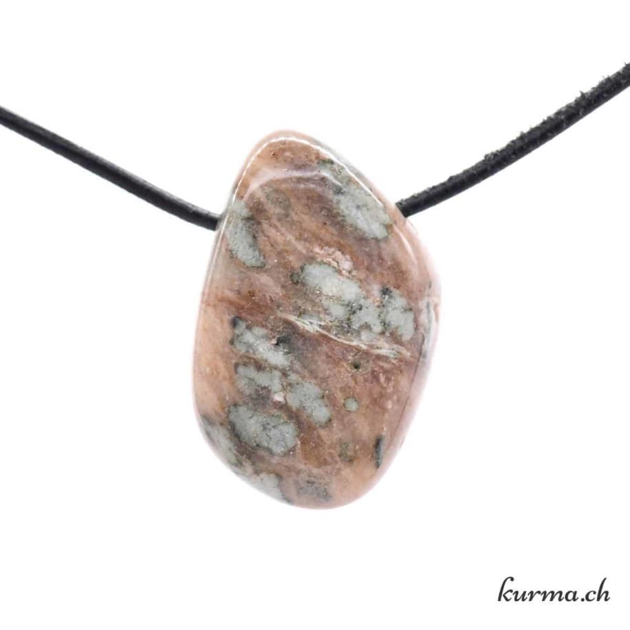 Nundérite - Épidote et Quartz collier en pierre percée - N°10534.9 ...