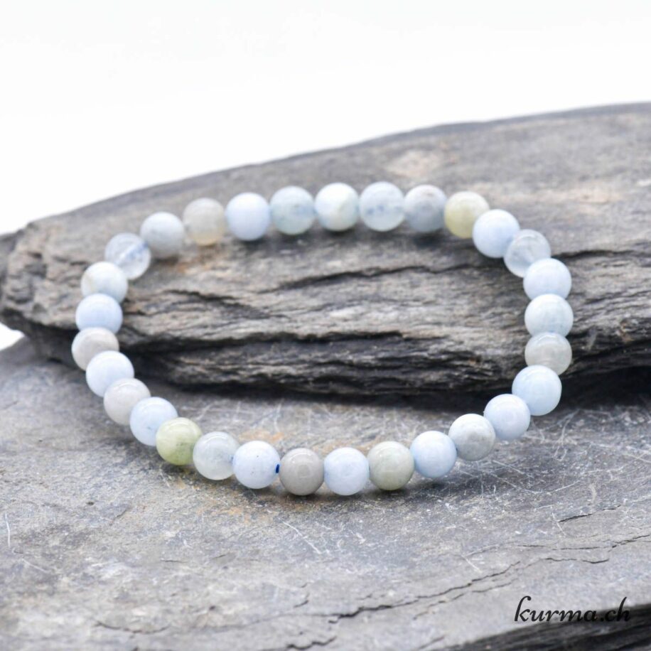 Bracelet Aigue-marine 6.5mm - N°13809 • Kurma.ch