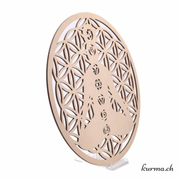 Fleur de Vie 7 chakra en bois 30cm - N°14601 • Kurma.ch