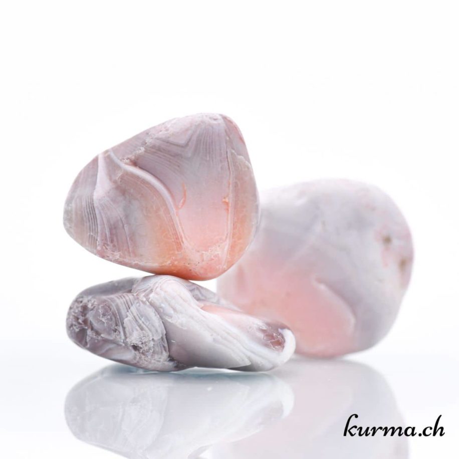 Agate du Botswana rose arrondi - Pierre brute de poche - Taille S ...