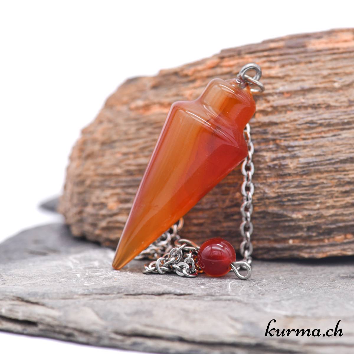Pendule Cornaline - Goutte - N°14859 • Kurma.ch