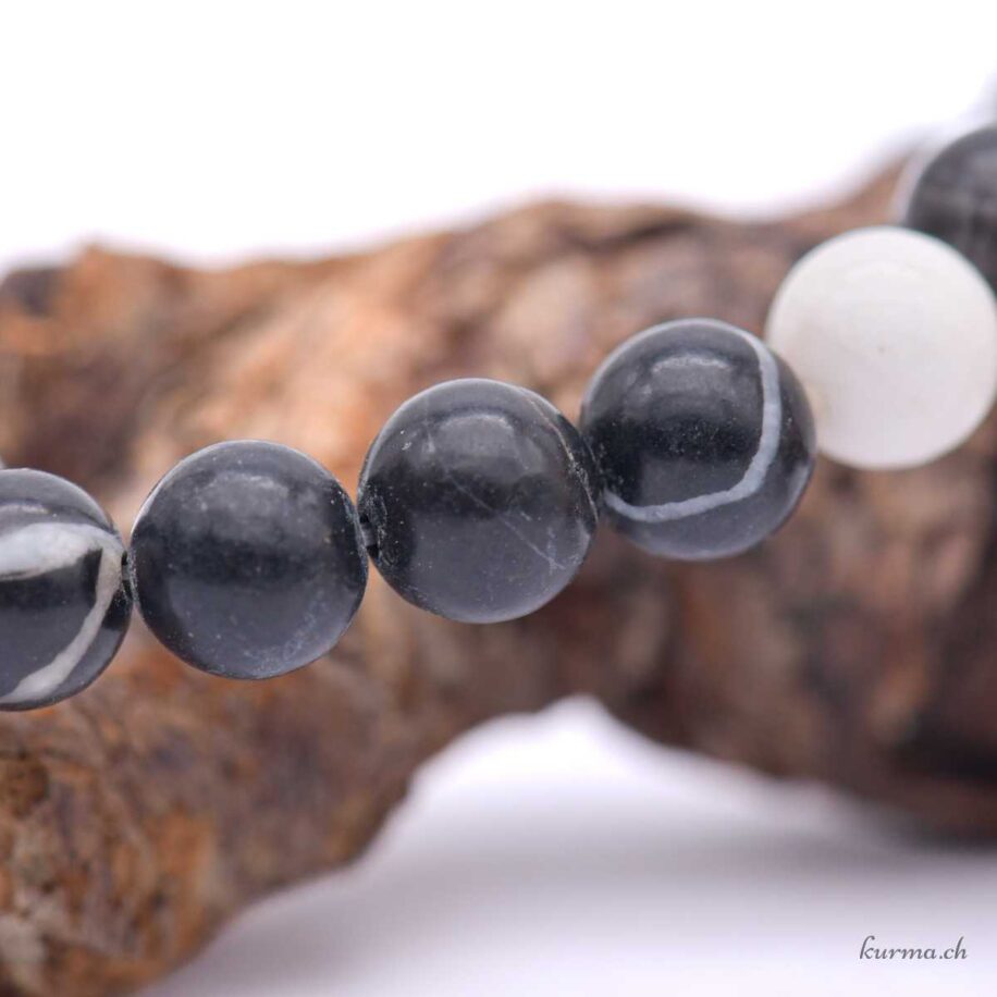 Zebra jasper bracelet 8.5mm - No. 19102 • Kurma.ch