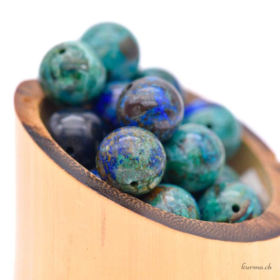 Azurite-Malachite - Beads 10-10.5mm - No. 19166 • Kurma.ch