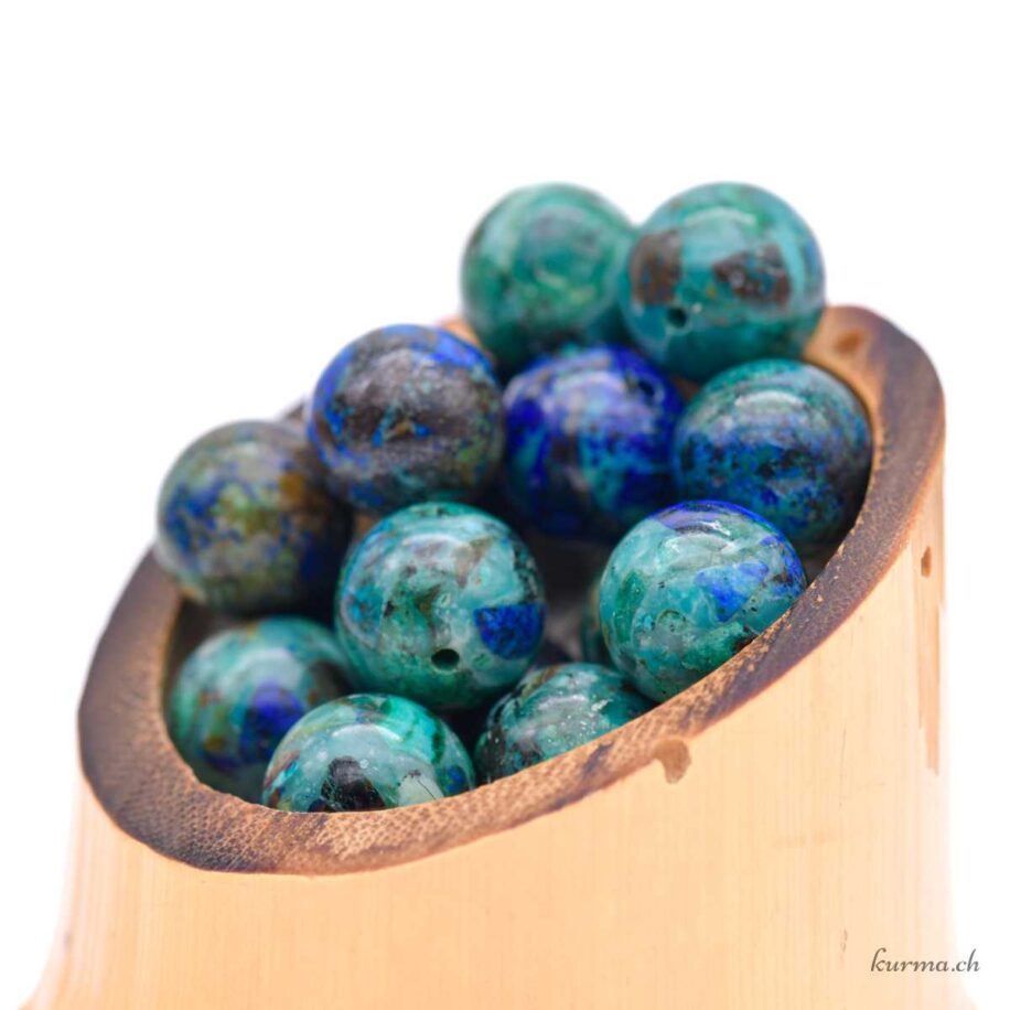 Azurite-Malachite - Beads 10-10.5mm - No. 19166 • Kurma.ch