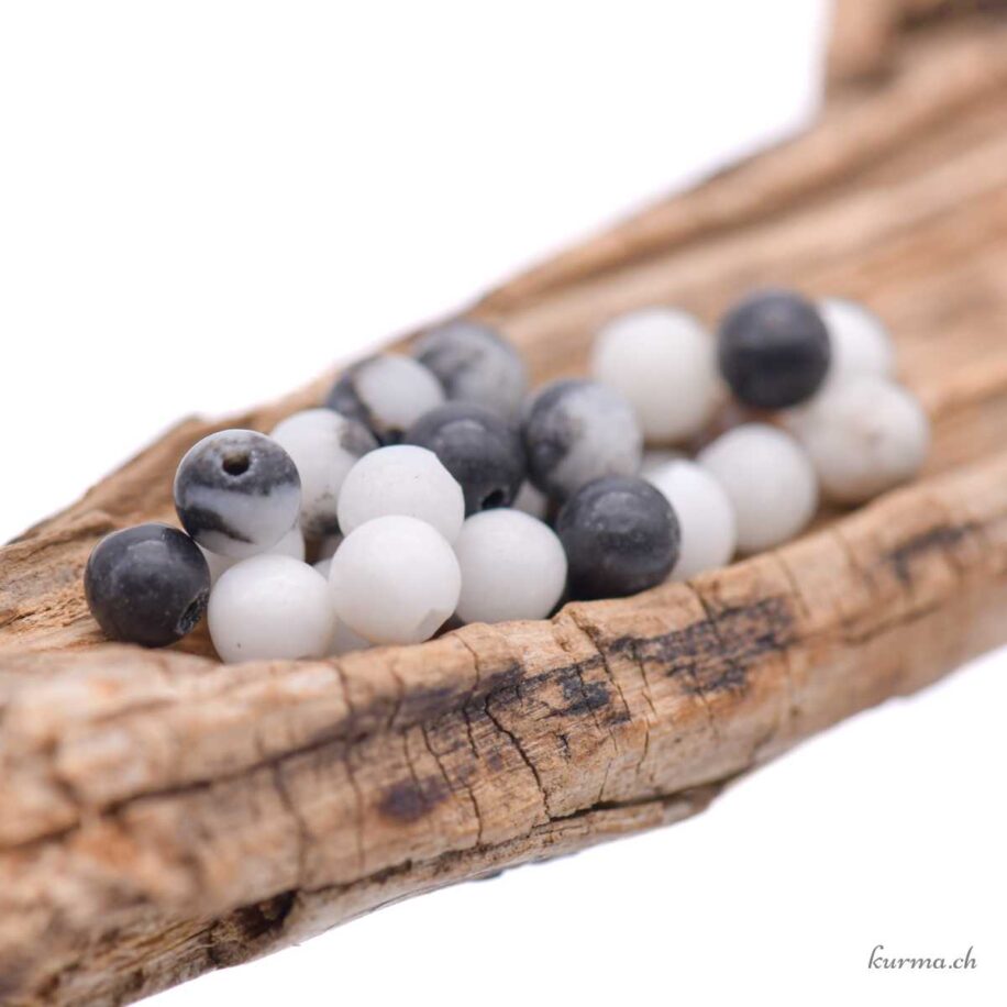 Jaspe zèbre - Perles 4-4.5mm - N°19191 • Kurma.ch