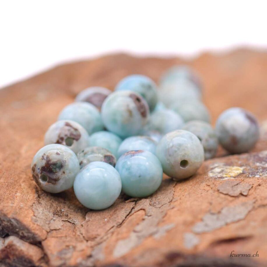 Larimar - Perle 6,5-7 mm - N°19199 • Kurma.ch