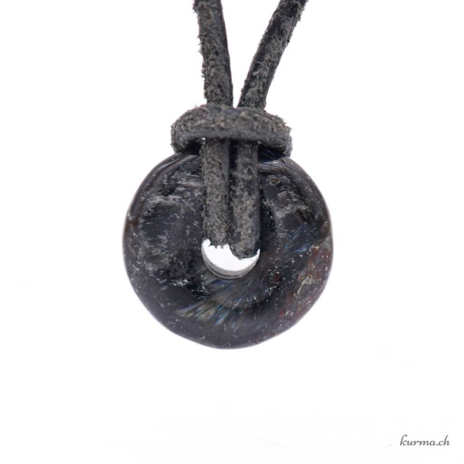 Anthophyllite - Donut Pendant - 1.5cm - No. 19565 • Kurma.ch